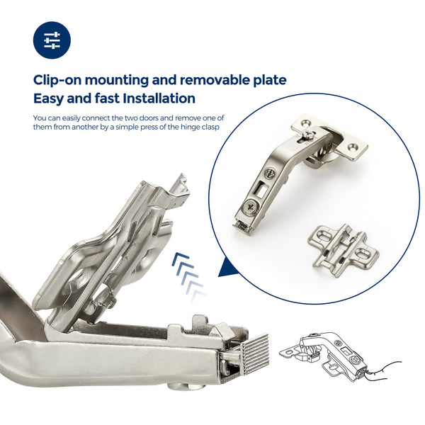 Hydraulic Adjustable Kitchen Cabinet Hinges Compatible with Lazy Susan ...