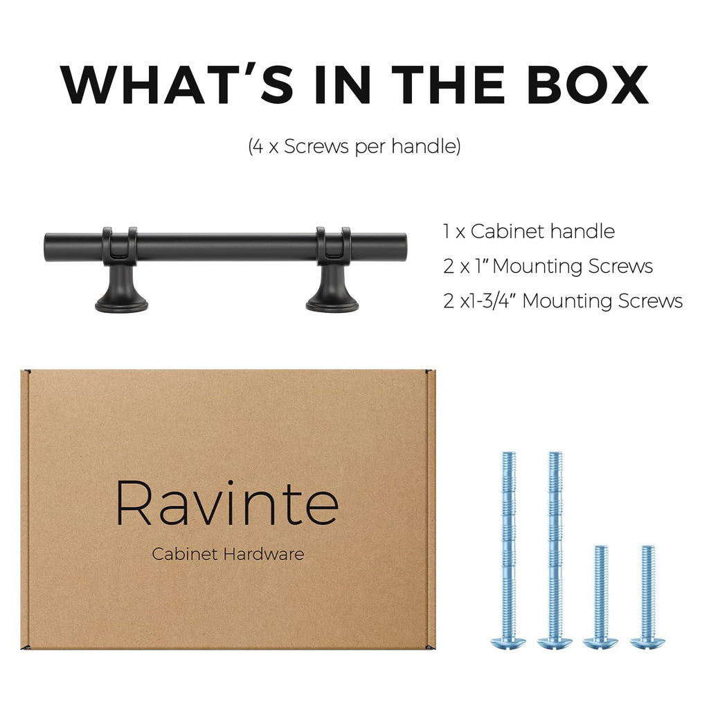Ravinte Cabinet Pulls Kitchen Cupboard Handles with Round Base Matte B