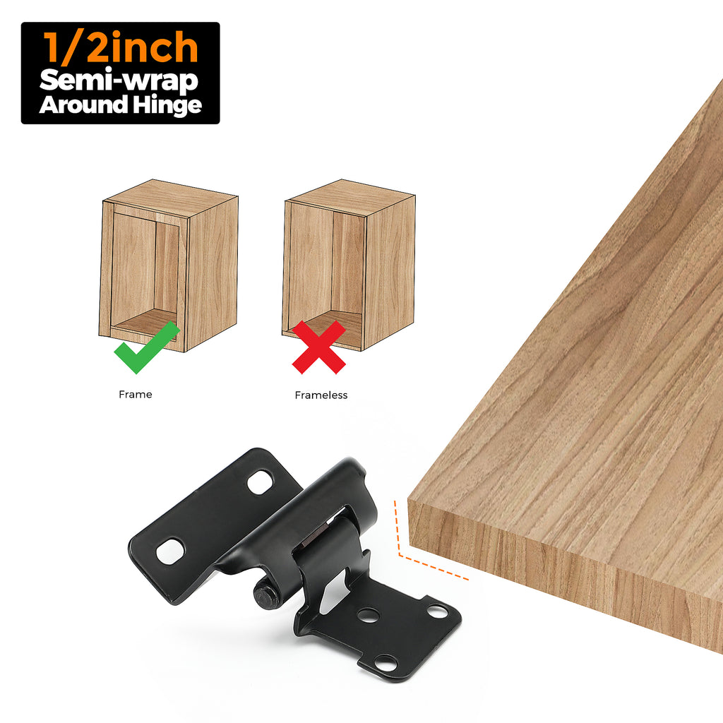 Ravinte 1/2 inch Overlay Kitchen Cabinet Hinges Self Closing Cabinet D