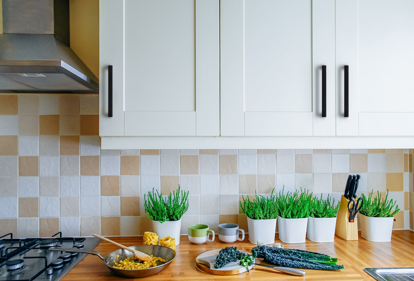 Ravinte Kitchen Square Cabinet Handles Matte Black Cabinet Pulls Black ...