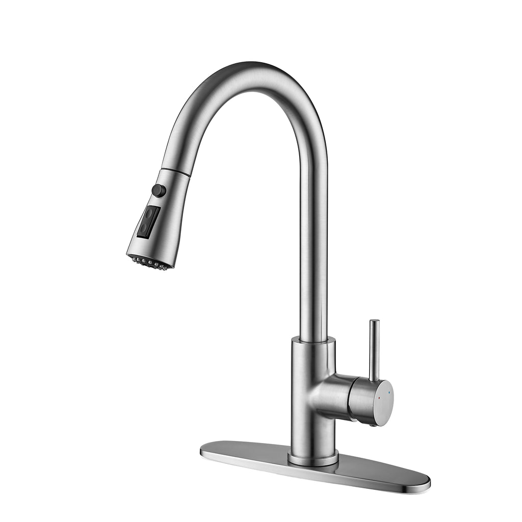 Ravinte Kitchen Faucets With Pull Down Sprayer Goose neck Spout Single