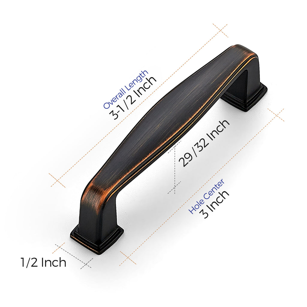 Ravinte Solid 3 Inch Kitchen Cabinet Handles Matte Black Cabinet Pulls